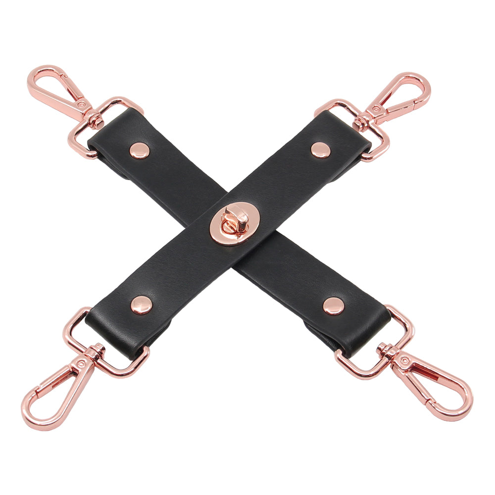 Love In Leather Faux Leather Black Restraint Joins | Rose Gold ...