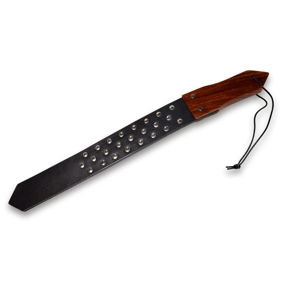 Prowler RED Leather And Wood Studded Paddle | Black – Pleasure Chest
